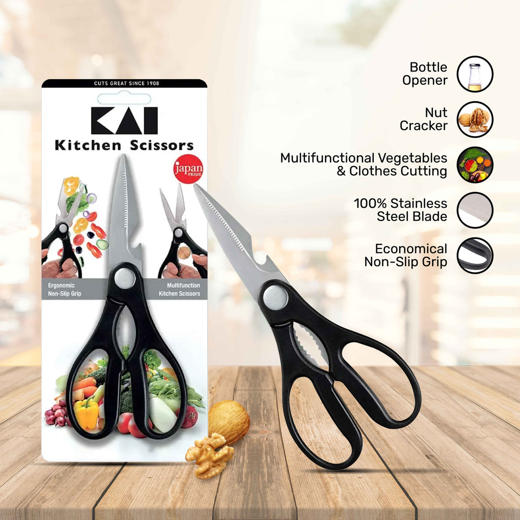 Kai All Purpose Stainless Steel Scissors for Vegetables, Fruits and Cl ...